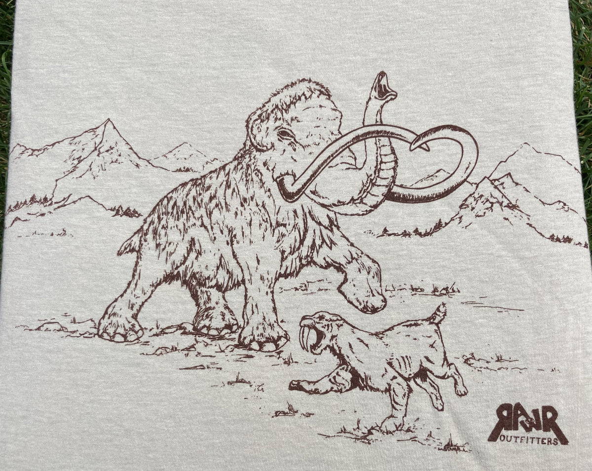 Woolly Mammoth and Saber Toothed Tiger - Prehistoric Series Shirts ...